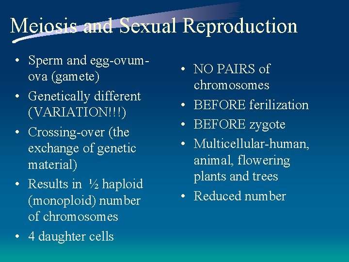 MEIOSIS Cell Division to form Gametes Meiosis Animation