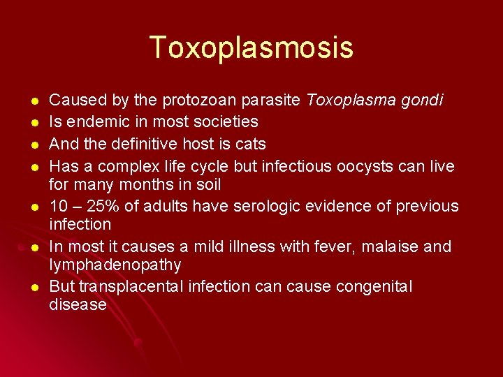 Toxoplasmosis and Pregnancy Max Brinsmead MB BS Ph