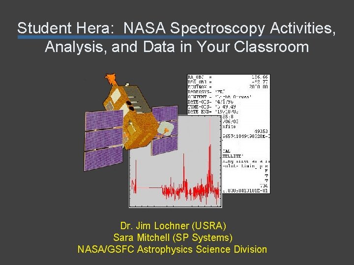 Student Hera NASA Spectroscopy Activities Analysis and Data