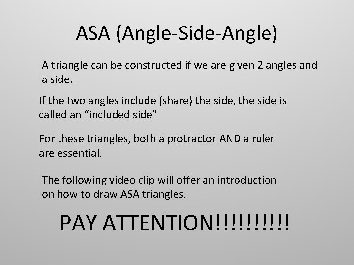 Constructing Triangles Unit 4 CTriangle Geometry LT 5