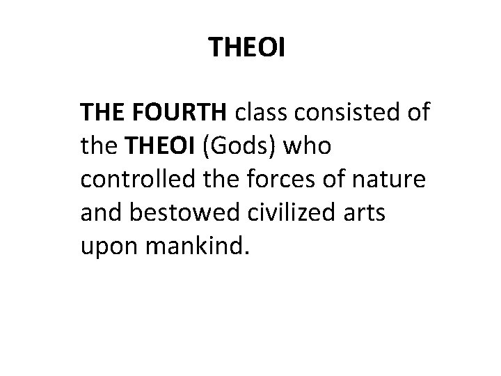The Eight Major Classes Of the Greek Pantheon
