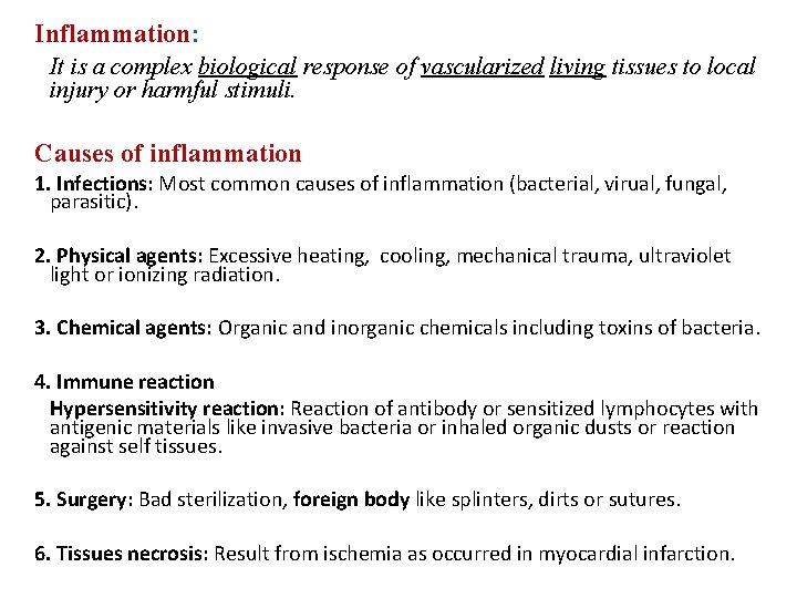 General pathology Inflammation 1 Dr Bushra AlTarawneh Inflammation