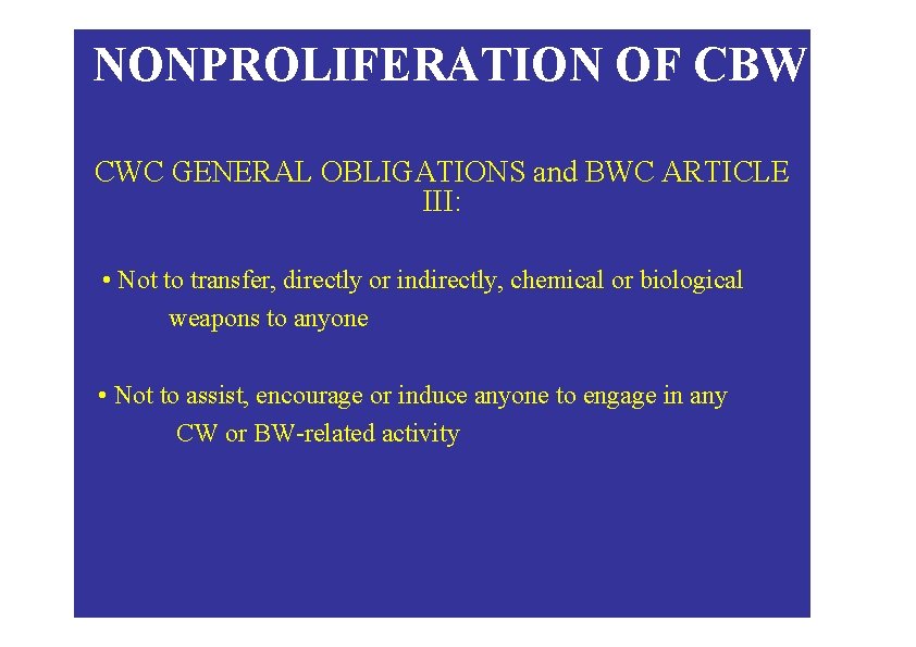 CBC Export Control and Licensing Basics Chemical and