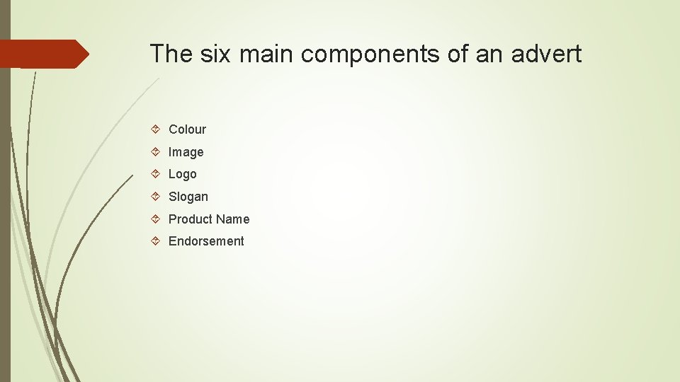 Comparison Project The six main components of an