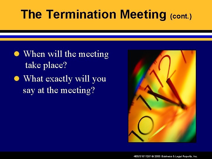 BLRs Human Resources Training Presentations The Termination Process
