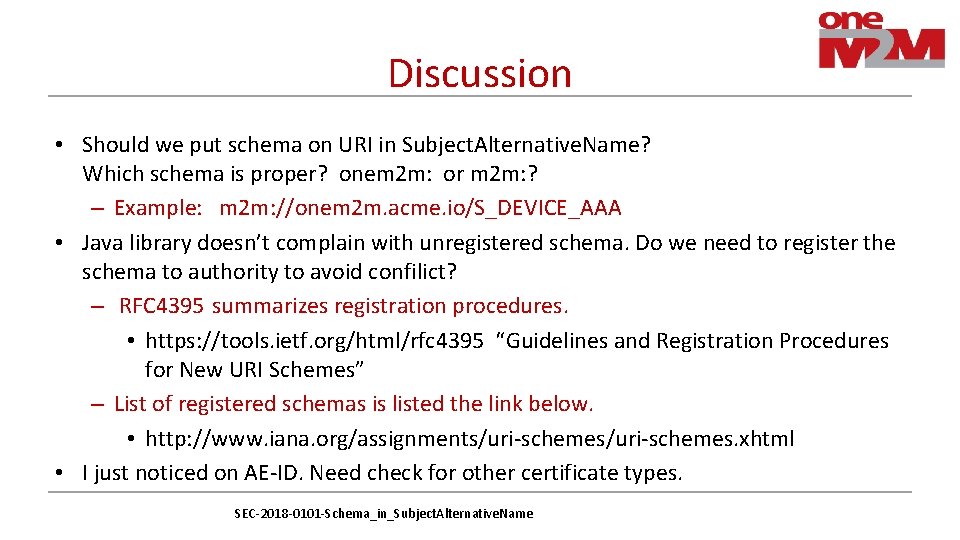 Schema in Subject Alternative Name Group Name Sec