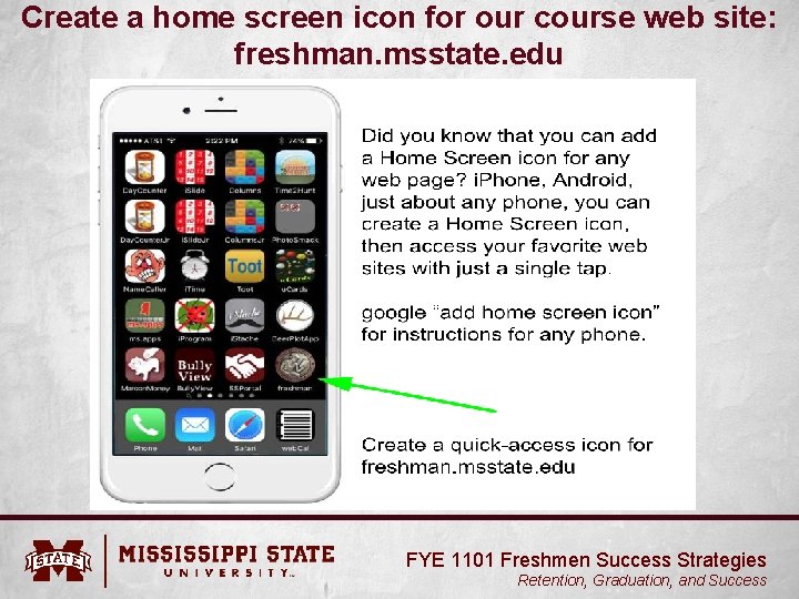 Create a home screen icon for our course