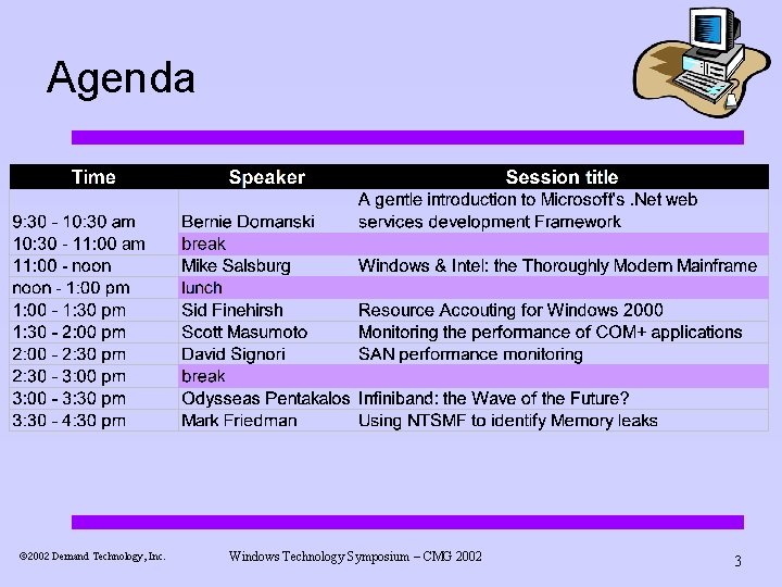 4 th Annual Windows Technology Symposium Monday December