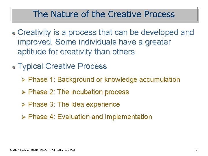 Part 2 The Entrepreneurial Perspective CHAPTER 5 Creativity