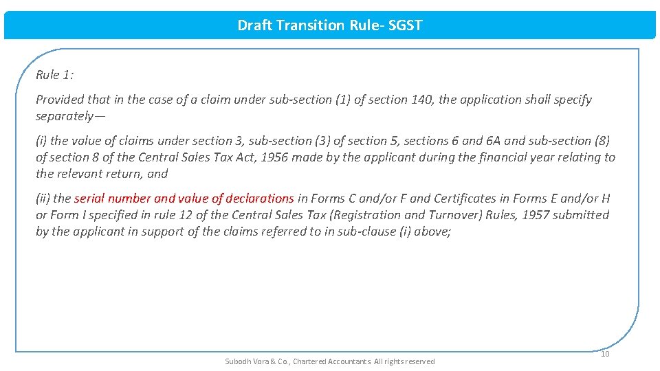 ISSUES UNDER TRANSITIONAL PROVISIONS Bombay Chartered Accountants Society