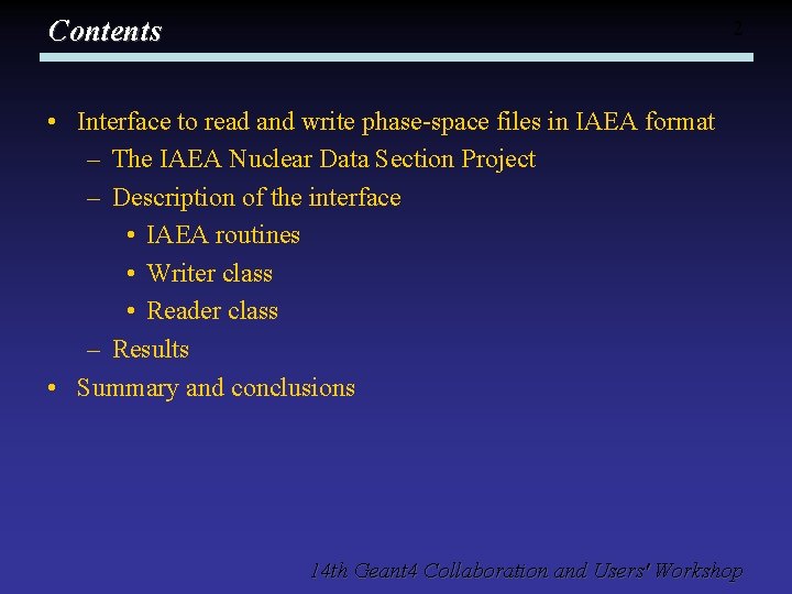 A stable interface to read and write IAEA