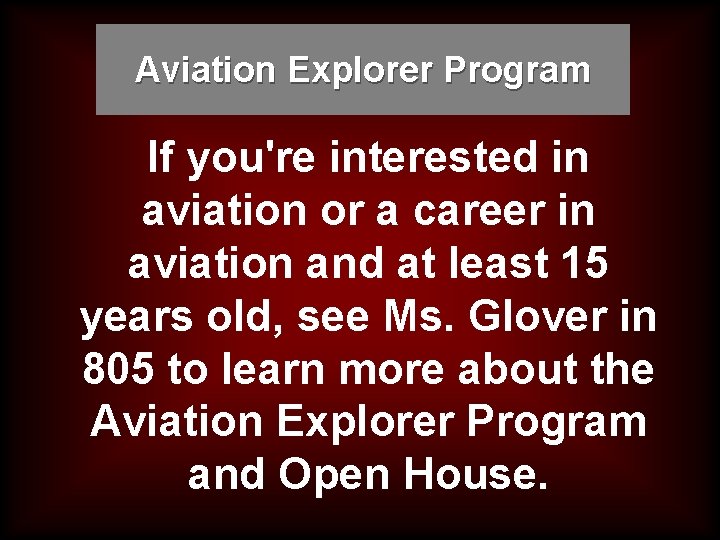Aviation Explorer Program If youre interested in aviation