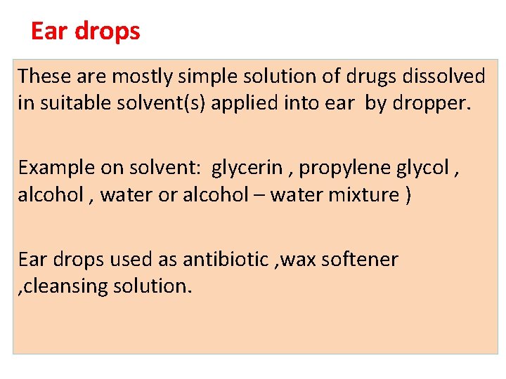 Pharmaceutical Technology Stage three Nasal ear Drops Nasal
