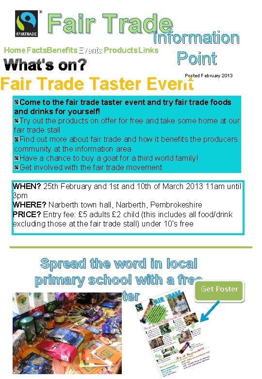Fair Trade Information Home Facts Benefits Events Products