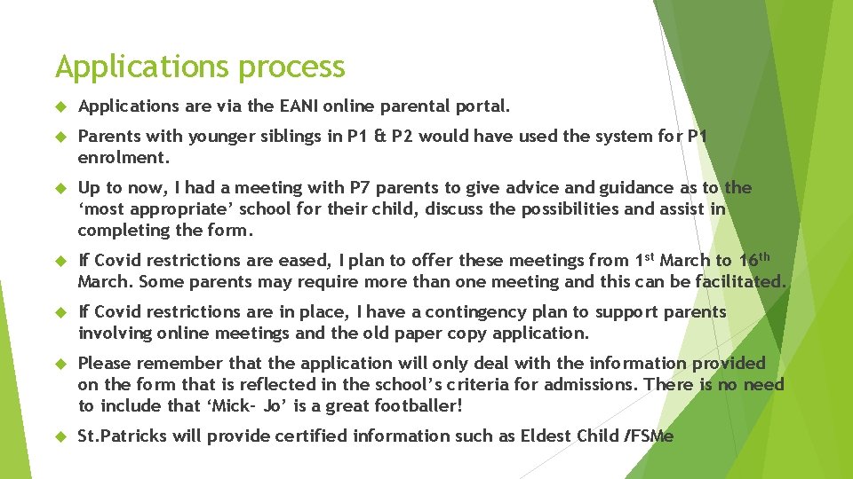 Post Primary Transfer Form meeting 04 Feb 2020