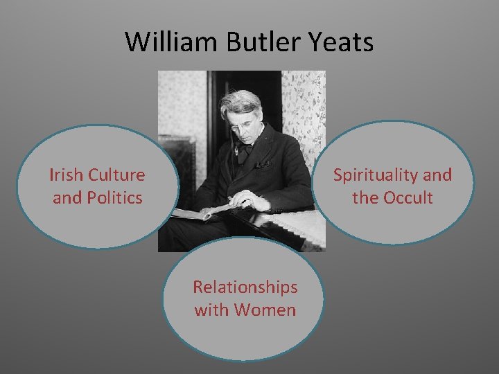 William Butler Yeats 1865 1939 William Butler Yeats