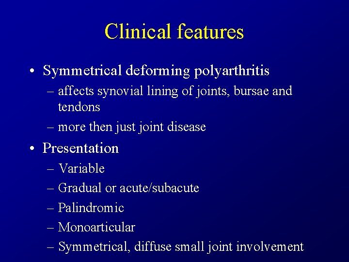 3 rd year Rheumatology Lecture 3b Rheumatoid arthritis