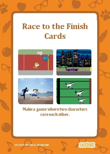 Race to the Finish Cards Make a game