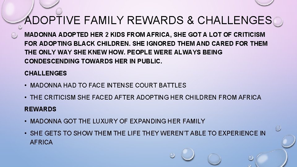 MADONNAS FAMILY ADOPTIVE FAMILY STRUCTURE BY KAIDENCE TATE