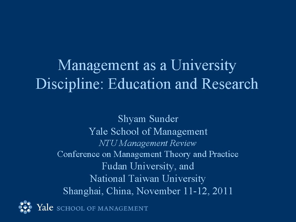 Management as a University Discipline Education and Research