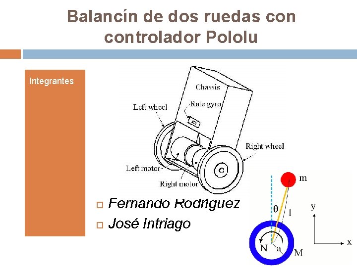 Balancn de dos ruedas controlador Pololu Integrantes Fernando