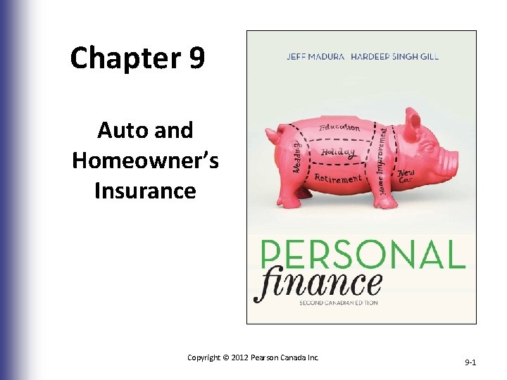 Chapter 9 Auto and Homeowners Insurance Copyright 2012