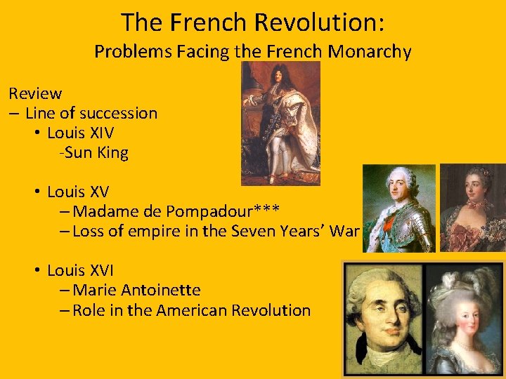 The French Revolution AP European History French Revolution