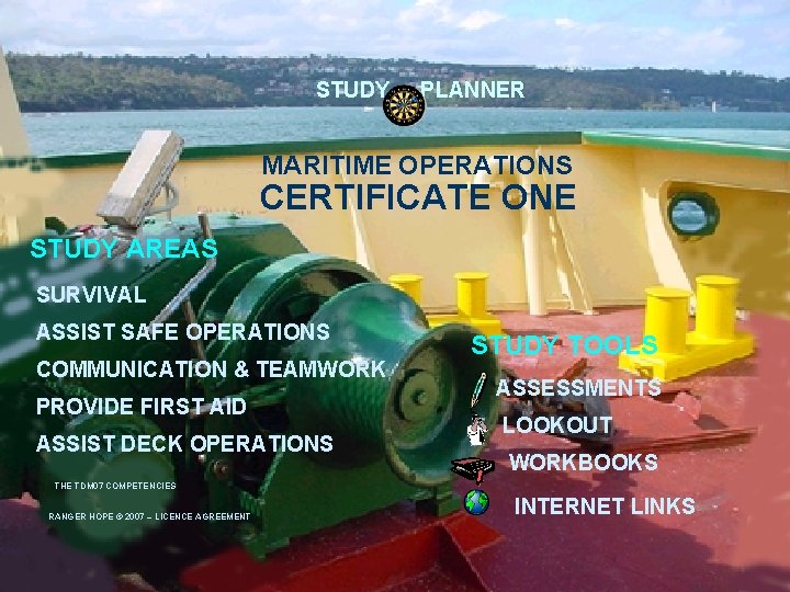 STUDY PLANNER MARITIME OPERATIONS CERTIFICATE ONE STUDY AREAS