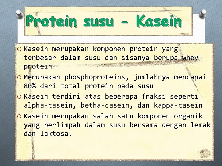 KOMPONEN DAN NILAI GIZI SUSU SEBAGAI BAHAN MAKANAN
