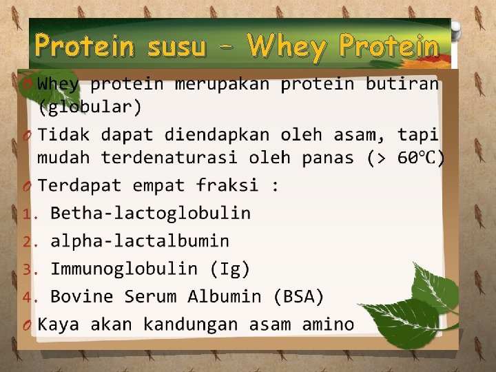 KOMPONEN DAN NILAI GIZI SUSU SEBAGAI BAHAN MAKANAN