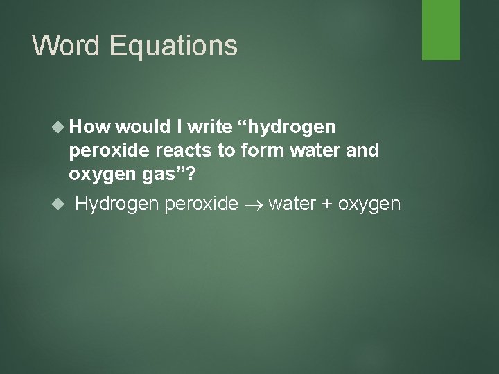 Balancing Equations and Types of Reactions CHAPTER 9
