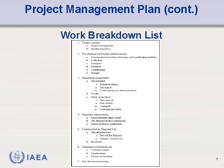 Program and Quality Management Project for Borehole Disposal
