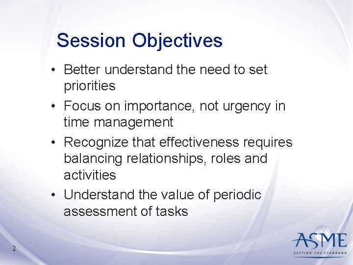 Setting Priorities Terrell Yon yonterreembarqmail com Session Objectives