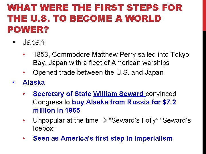 THE ROOTS OF IMPERIALISM WHAT WERE THE REASONS