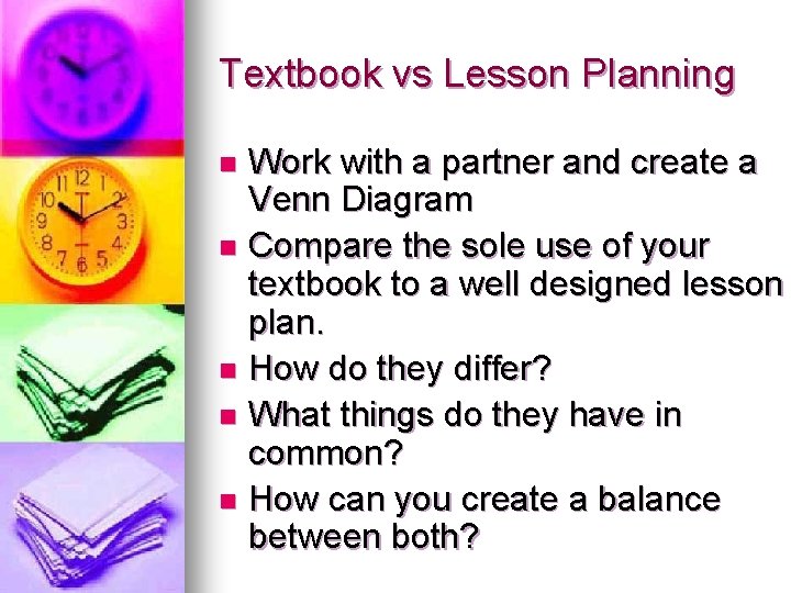 Lesson Planning Chapter 5 Warm Up KWL Chart