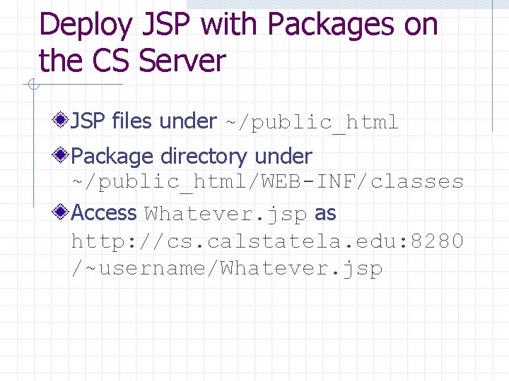 CS 320 Web and Internet Programming JSP Action