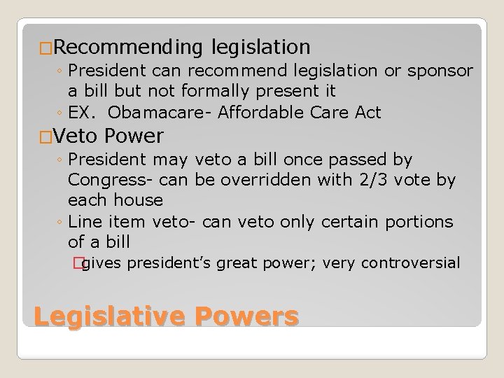 Powers of President SSCG 4 3 Formal Qualifications