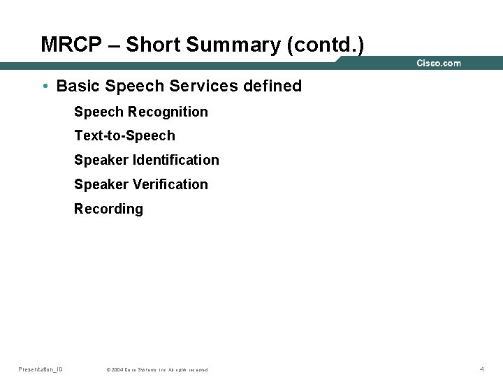 Media Resource Control Protocol v 2 A Tutorial