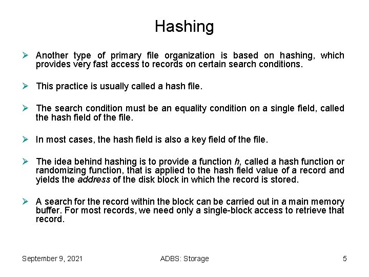 Advance Database System Lecture 3 Department of Computer
