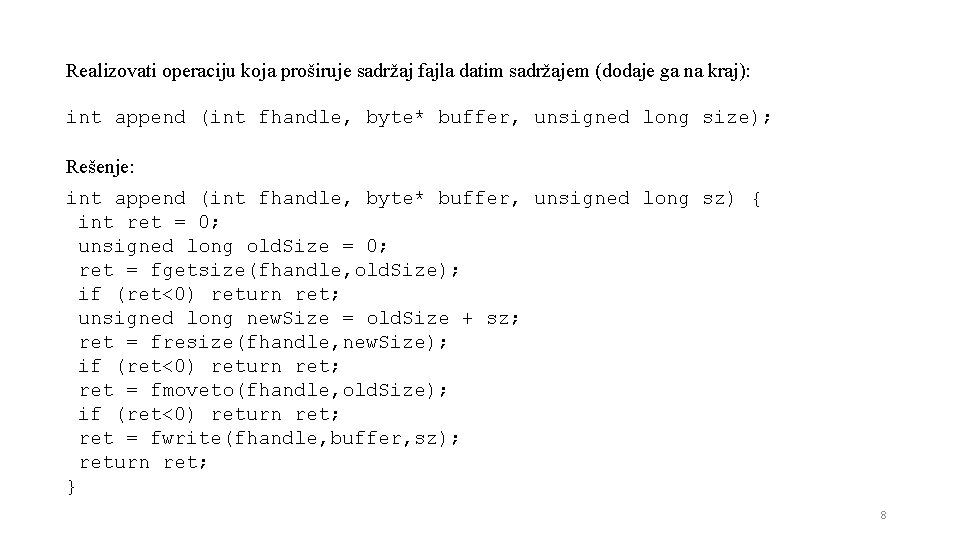 Operativni sistemi 1 Vebe 10 Fajl sistem interfejs