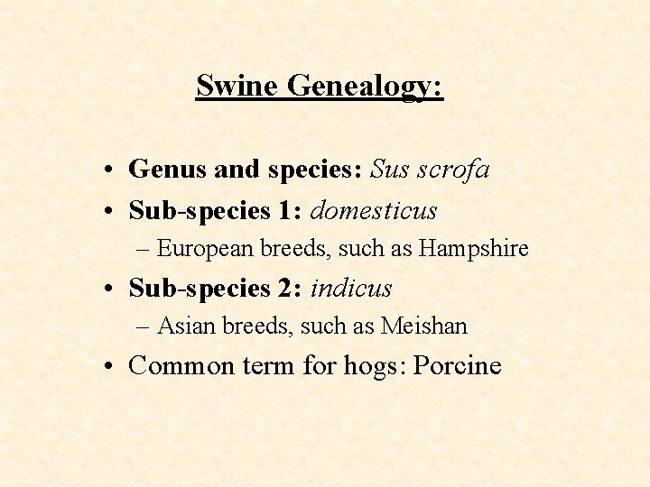 Breeds and Life Cycles of Swine Life Cycle