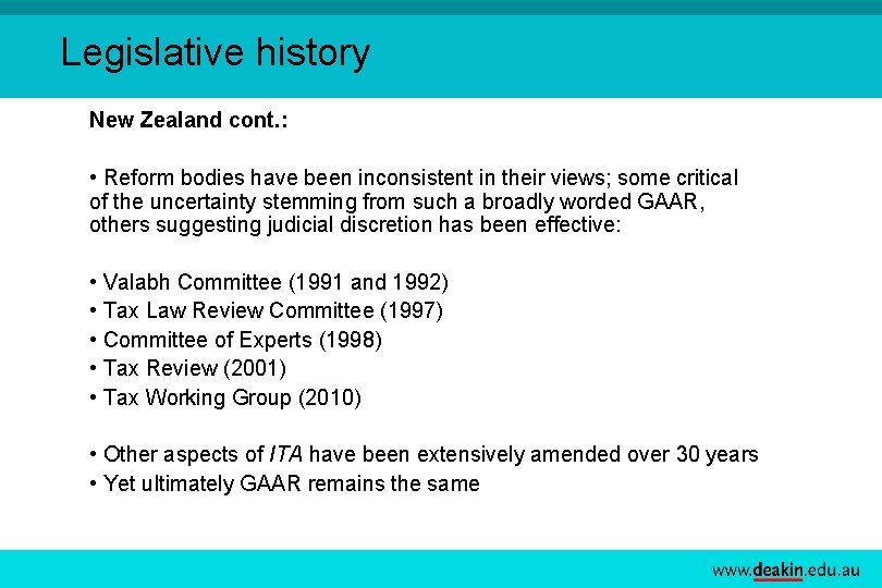 Badges of Tax Avoidance Reform Options for the