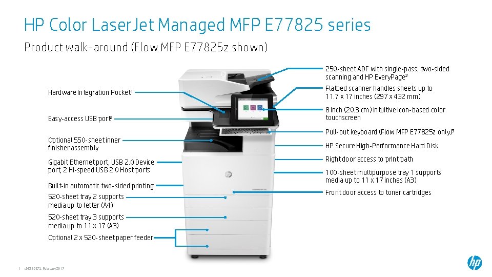 HP Color Laser Jet Managed MFP E 77825