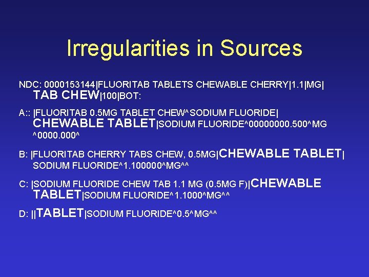 Drug Forms Jim Cimino A Modest Goal Mapping