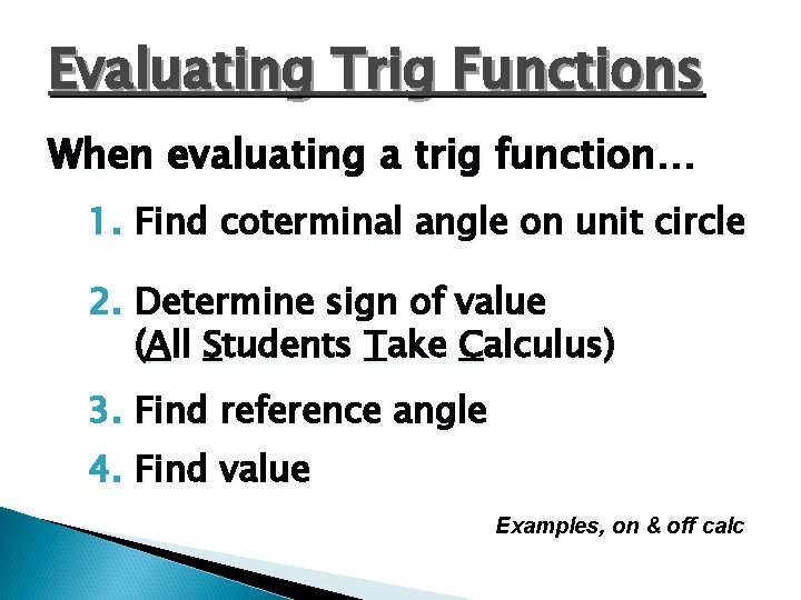 Introduction to Trigonometric Functions Honors Precalculus April 9