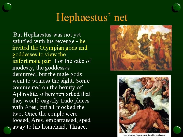 Greek and Roman Mythology Twelve Olympians Ares Hephaestus