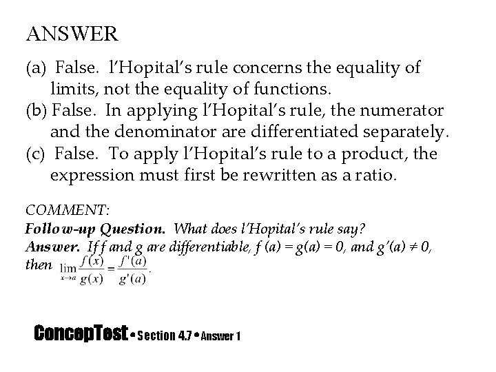 True or false Concep Test Section 4 7