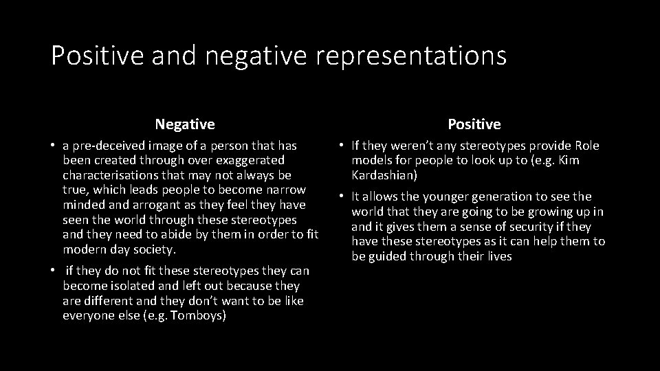 Dyers theory on stereotypes By Urvika Faiza and