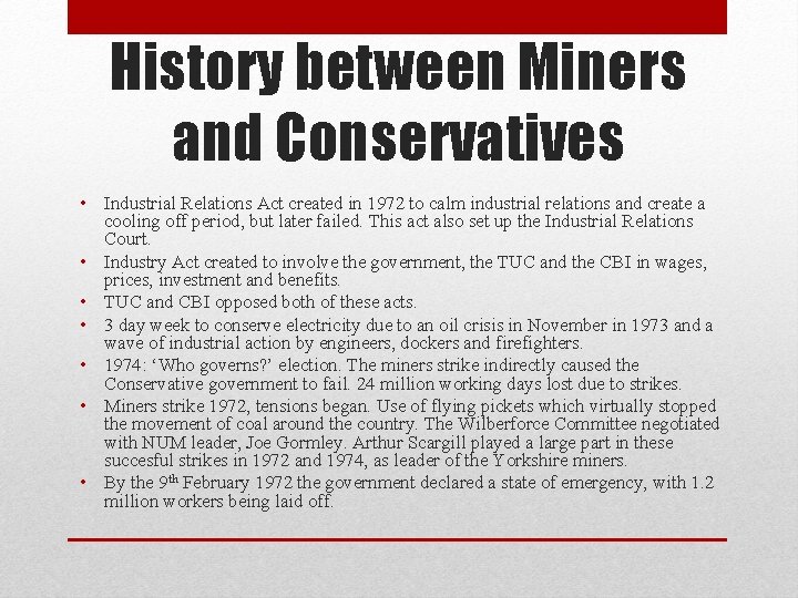 Why the Strike began Ellen and Charlotte History