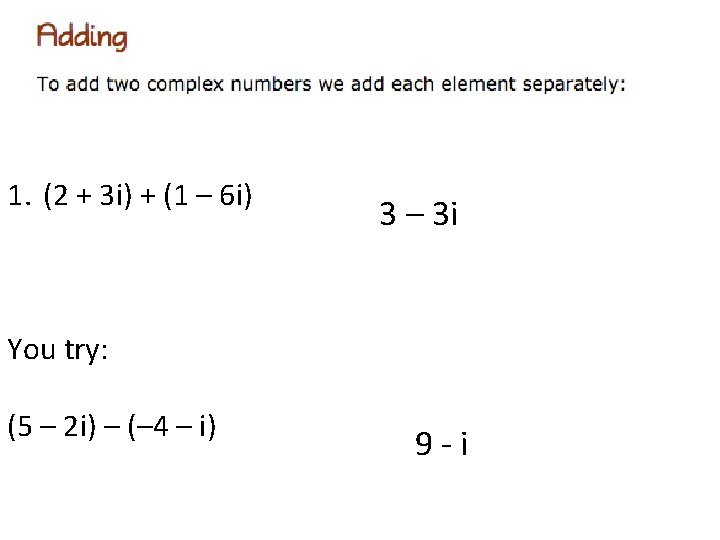 Complex Numbers Warm Up SOLVE the following polynomials